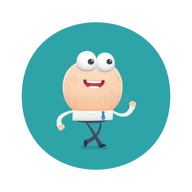 Funny Character Goes To Work Stock Illustration - Illustration of ...