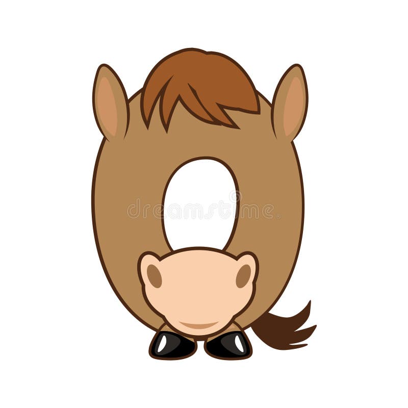 Funny Character Horse Number 0, Figure Zero. Cartoon of Number with a ... Funny Character Horse Number 0, Figure Zero. Cartoon of Number with a ...