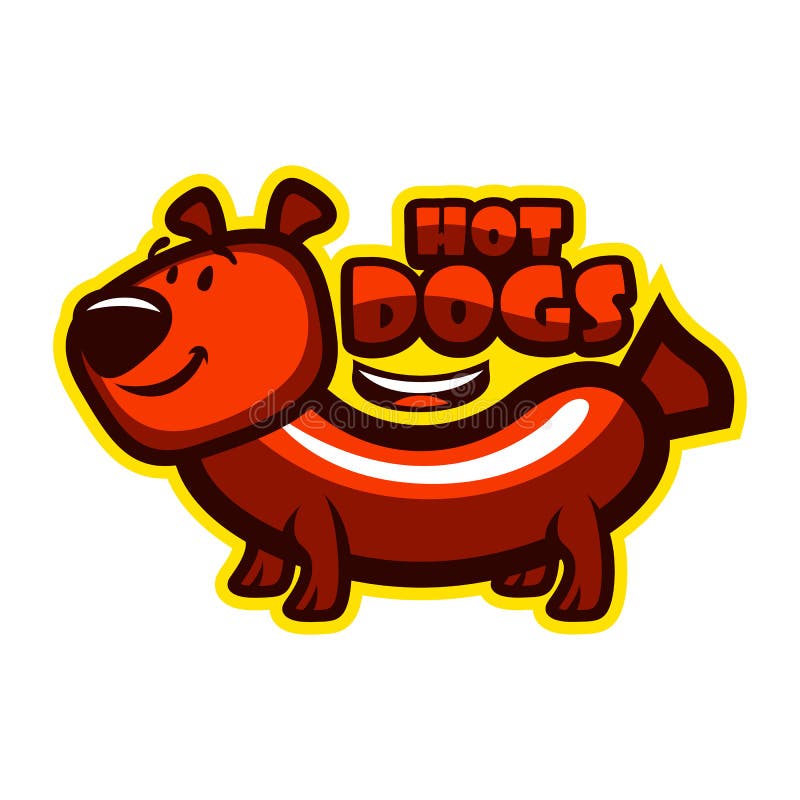 Funny Character Hot Dog Logo. Stock Vector - Illustration of grill ...