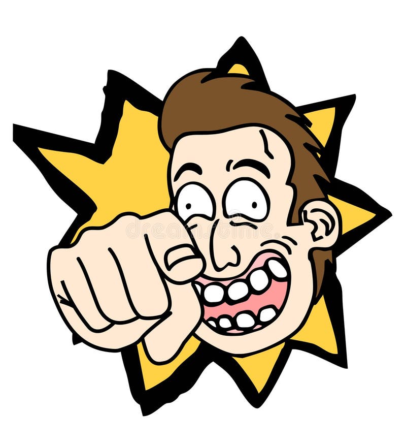 Funny character pointing stock vector. Illustration of comedy - 22936321