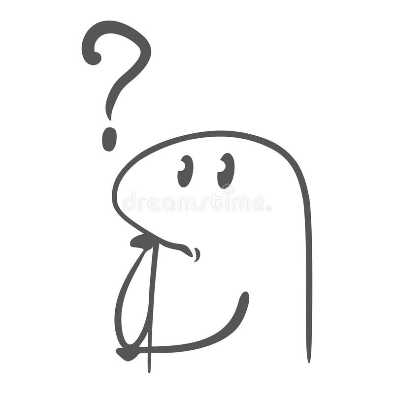 Funny character thinking stock vector. Illustration of information ...