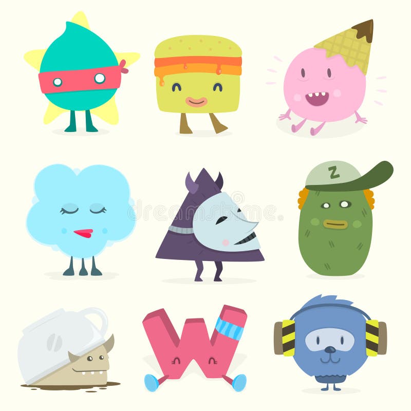 Funny characters stock vector. Illustration of collection - 14685159