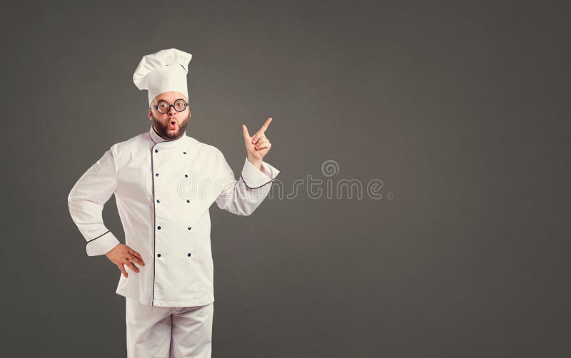 Chef Cook in White Uniform Standing Back View . Stock Image - Image of ...