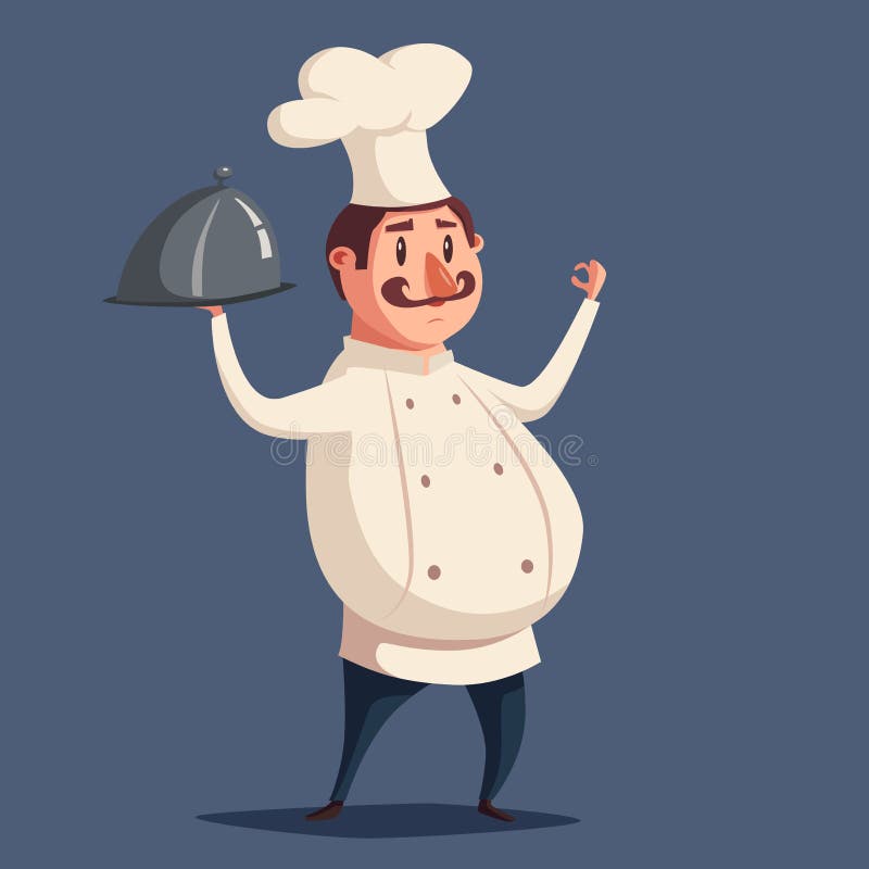 Funny Chef, Cute Character. Vector Cartoon Illustration Stock Vector ...