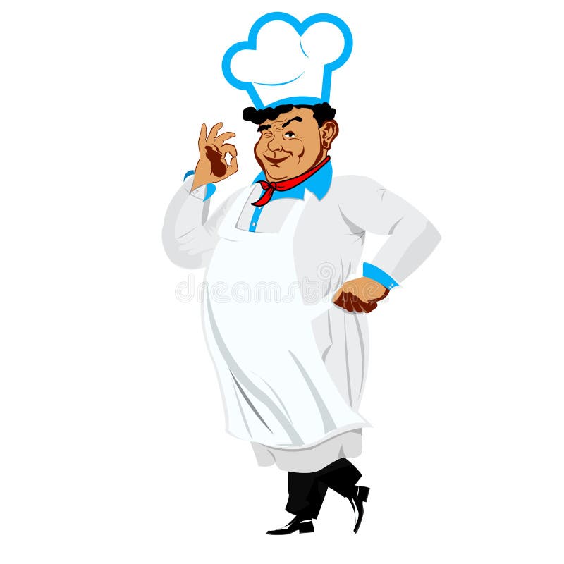 Chef Happy Cartoon Holding a Tray of Pizza and Give a Thumbs Up Logo ...