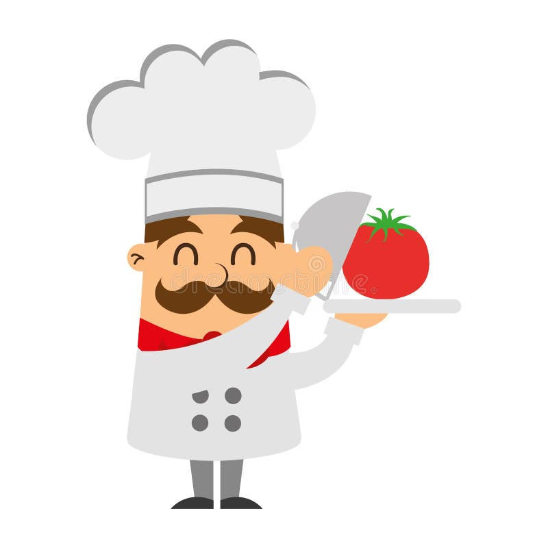 Funny Chef with Tomato Avatar Character Stock Vector - Illustration of ...