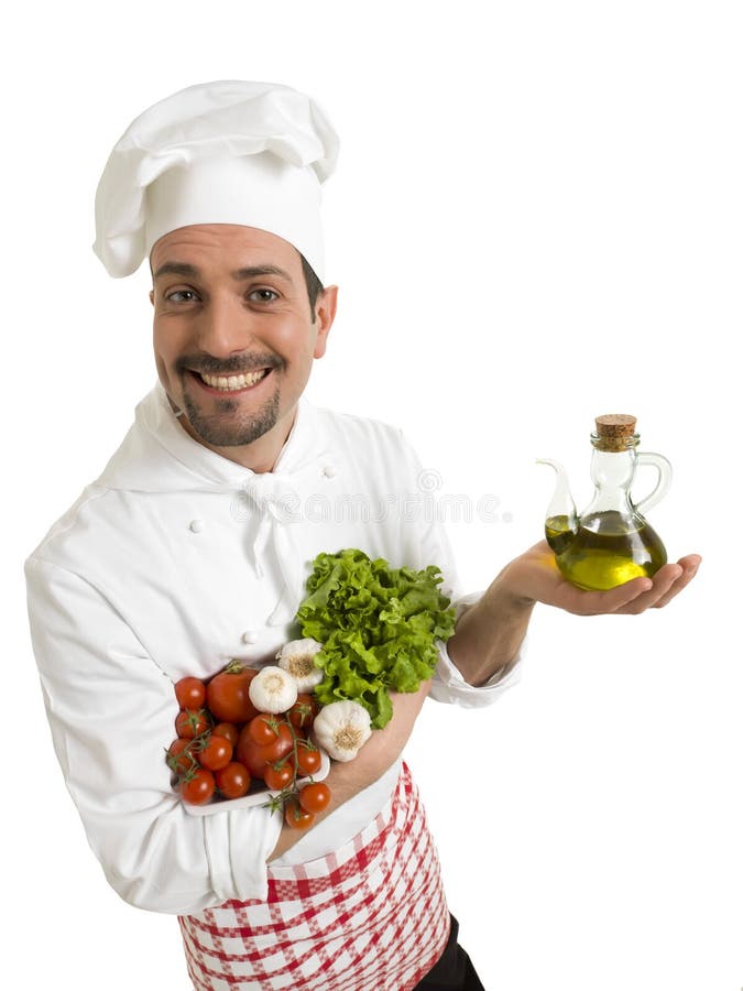 Funny chef stock image. Image of chef, white, salad, garlic - 30173243