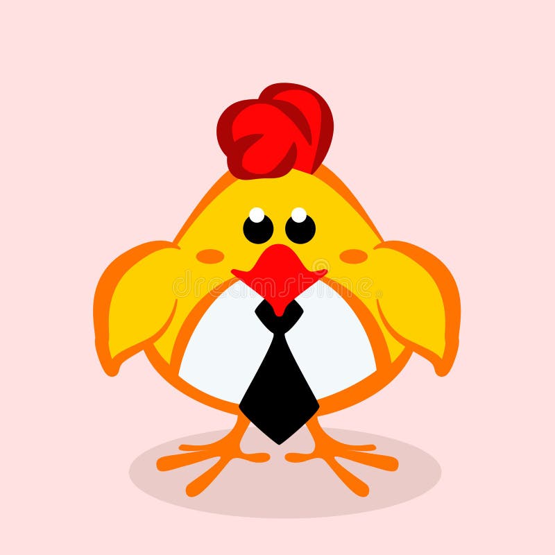 Funny Chick in a Tie. Cartoon Baby Chick Stock Photo - Illustration of ...