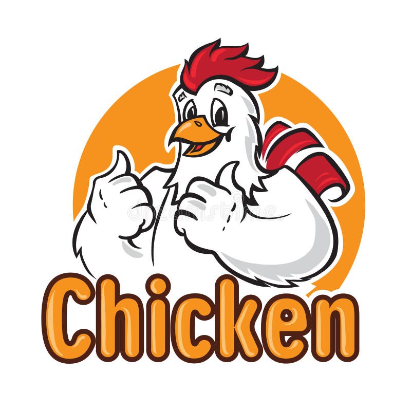 Funny chicken logo. stock vector. Illustration of color - 120824713
