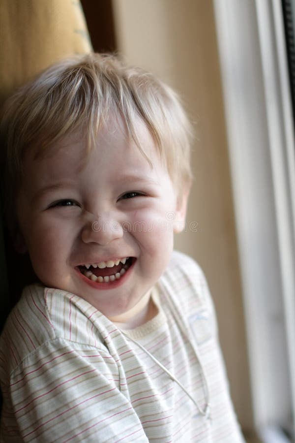 Funny child stock image. Image of caucasian, portrait - 12432637