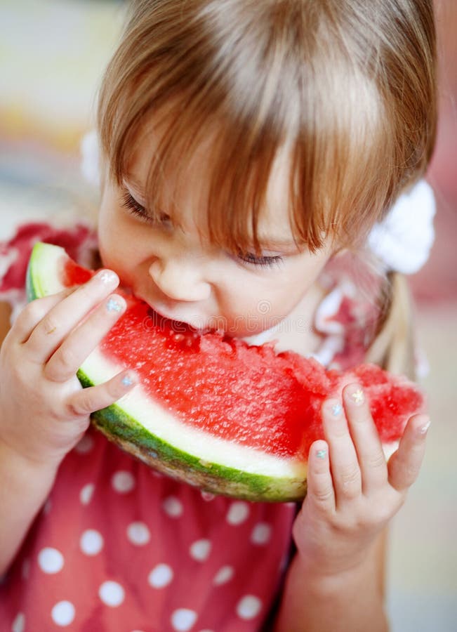 Funny Child Eating Watermelon Stock Photo - Image of cute, human: 10897832