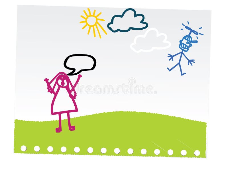 Funny child hand drawing stock vector. Illustration of funny - 22875084