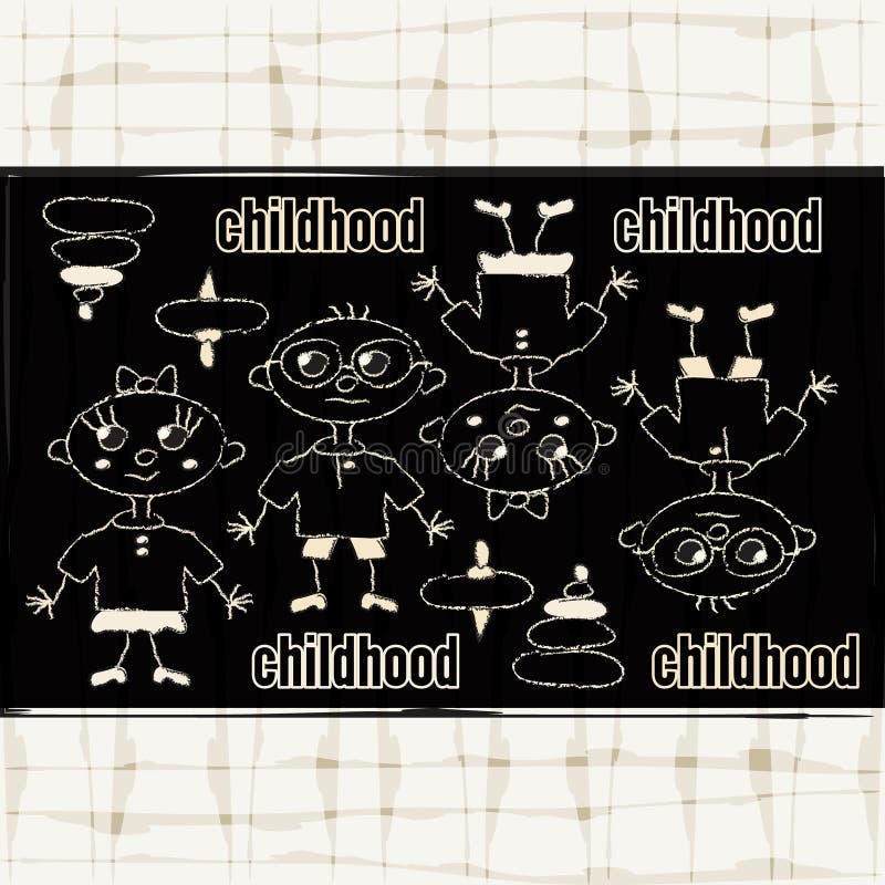 Funny Childrens Chalk Drawing Stock Vector - Illustration of ...