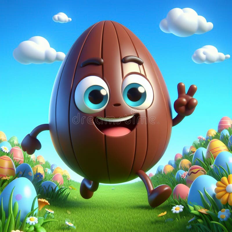 Funny Chocolate Easter Egg Cartoon. Religion and Culture Stock ...