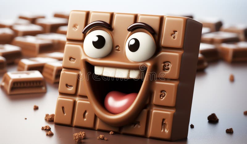 Funny Chocolate with Smiling Face. AI Generated Stock Illustration ...