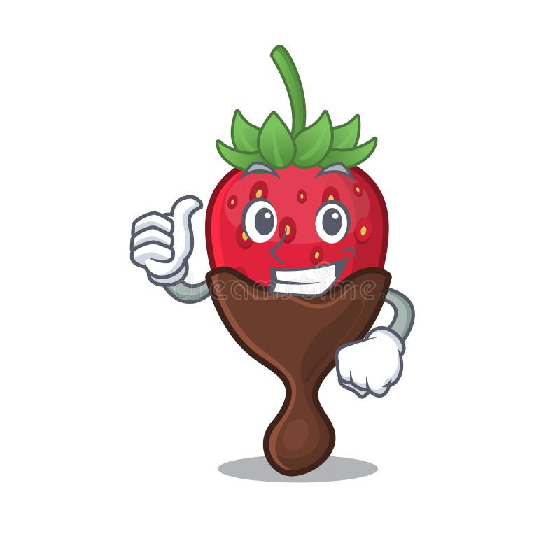 Funny Chocolate Strawberry Making Thumbs Up Gesture Stock Vector ...