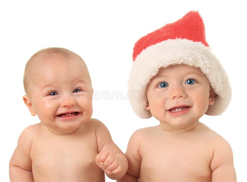 Funny Christmas babies stock image. Image of cute, brother - 27824947