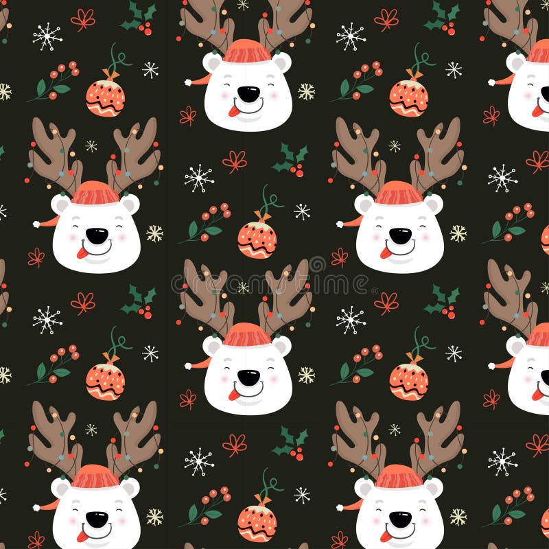 Funny Christmas Pattern Vector Design Stock Vector - Illustration of ...