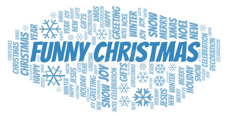 Funny Christmas word cloud stock illustration. Illustration of print ...