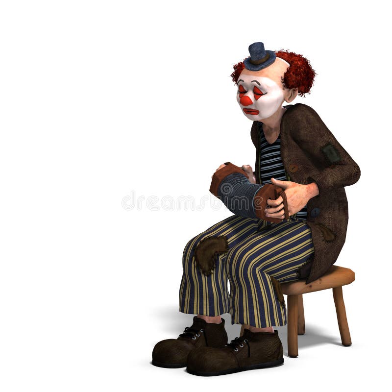 Funny Circus Clown with Lot of Emotions Stock Illustration ...