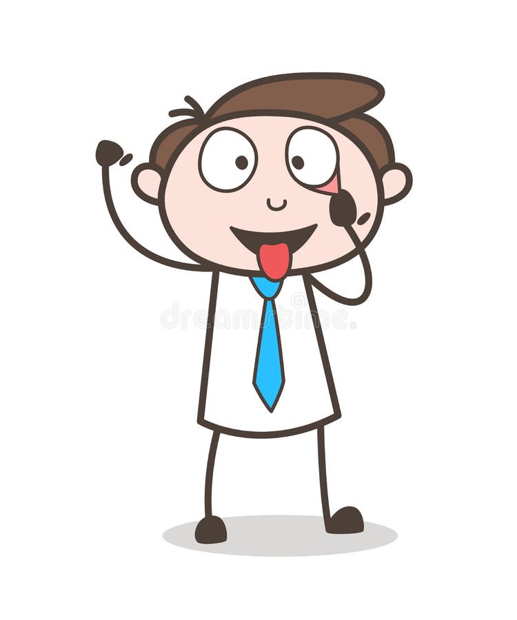 Funny Client Showing Eyes for Checkup Process Stock Illustration ...