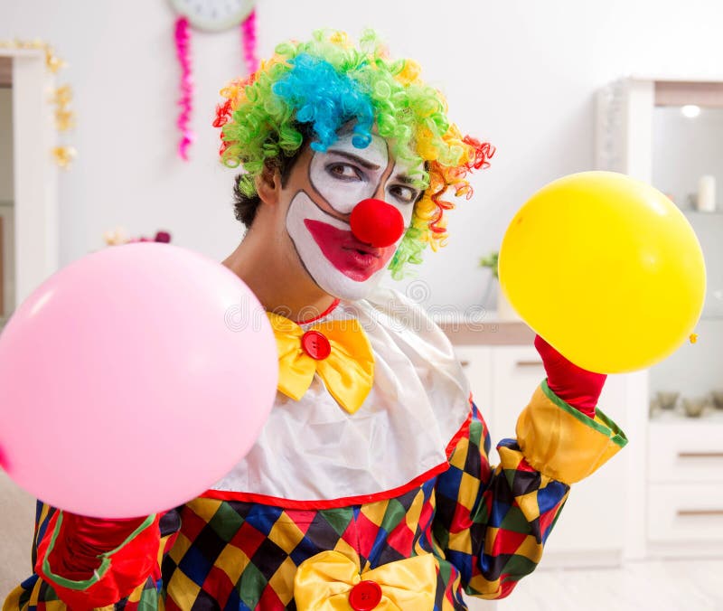 Funny Clown in Christmas Celebration Concept Stock Photo - Image of ...
