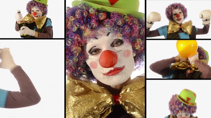 A funny clown, collage stock video. Video of isolated - 48507221