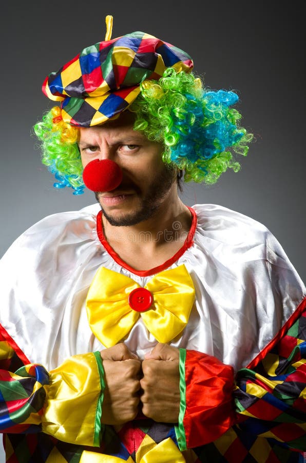 Funny clown in colourful stock image. Image of humorous - 44316003