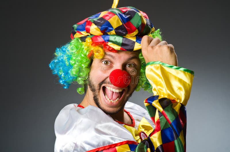 Funny clown in colourful stock photo. Image of colourful - 44538830