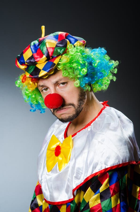 Funny clown in colourful stock image. Image of costume - 45050329