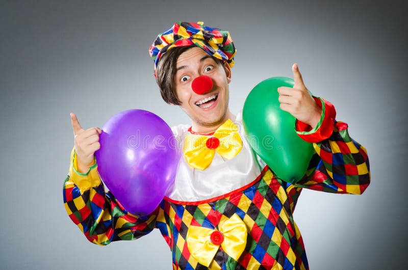 Funny Clown in Comical Concept Stock Image - Image of balloon, carnival ...
