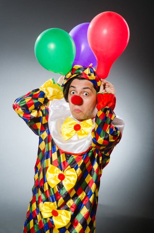 The Funny Clown in Comical Concept Stock Image - Image of balloon ...