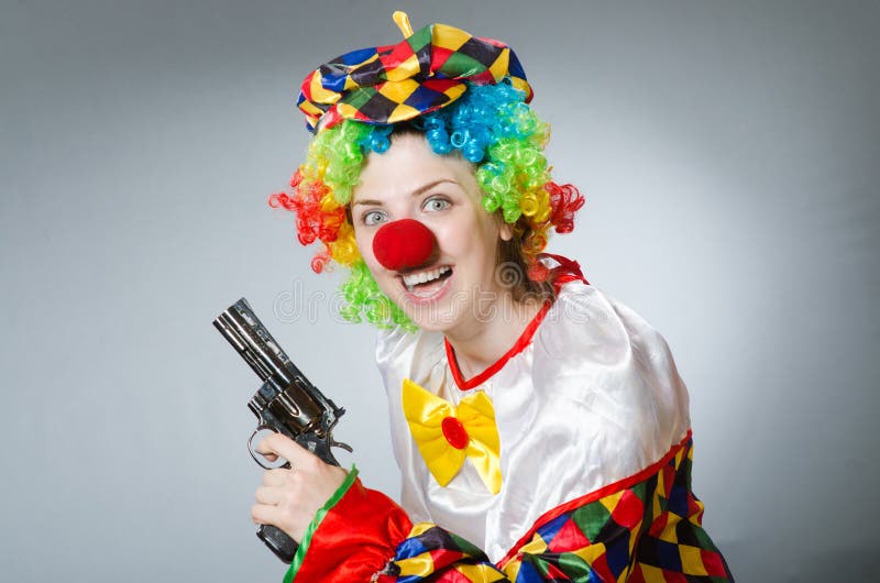 The Funny Clown in Comical Concept Stock Photo - Image of excited ...