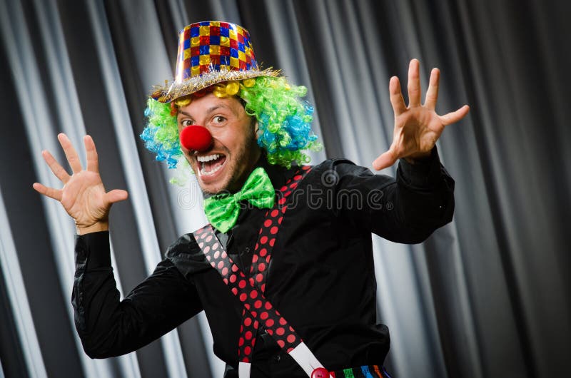 Funny Clown in Humorous Concept Stock Image - Image of circus, jester ...