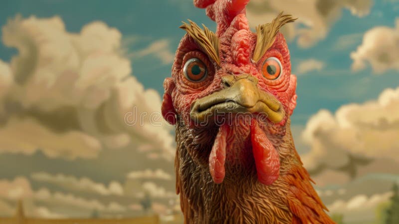 Funny Cockerel . a Merry Cockcrow Stock Photo - Image of poultry, bird ...