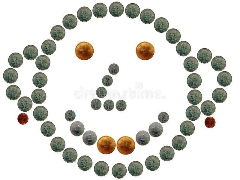 Funny coin smiley stock image. Image of dime, mood, dollar - 20087443