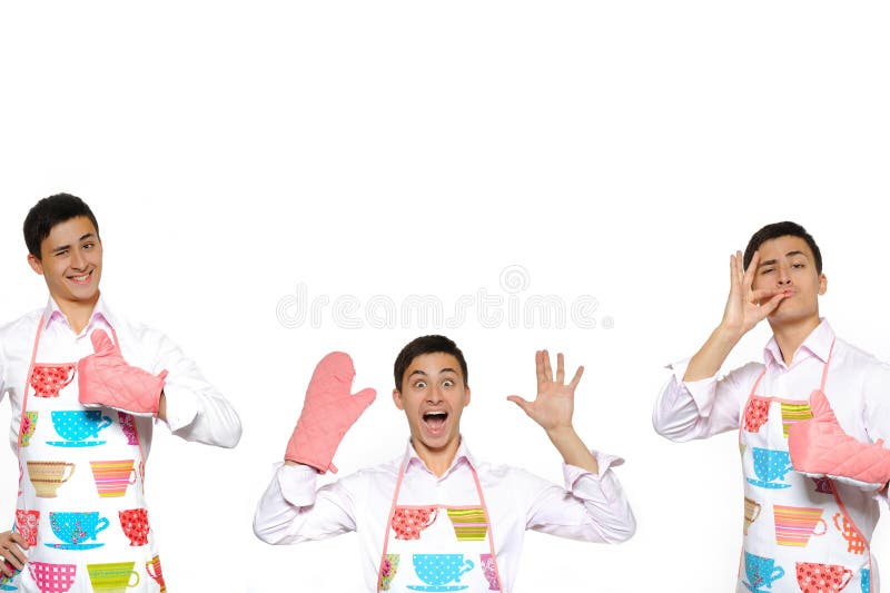 Funny Collage with Three Cooking Men Stock Image - Image of enjoying ...