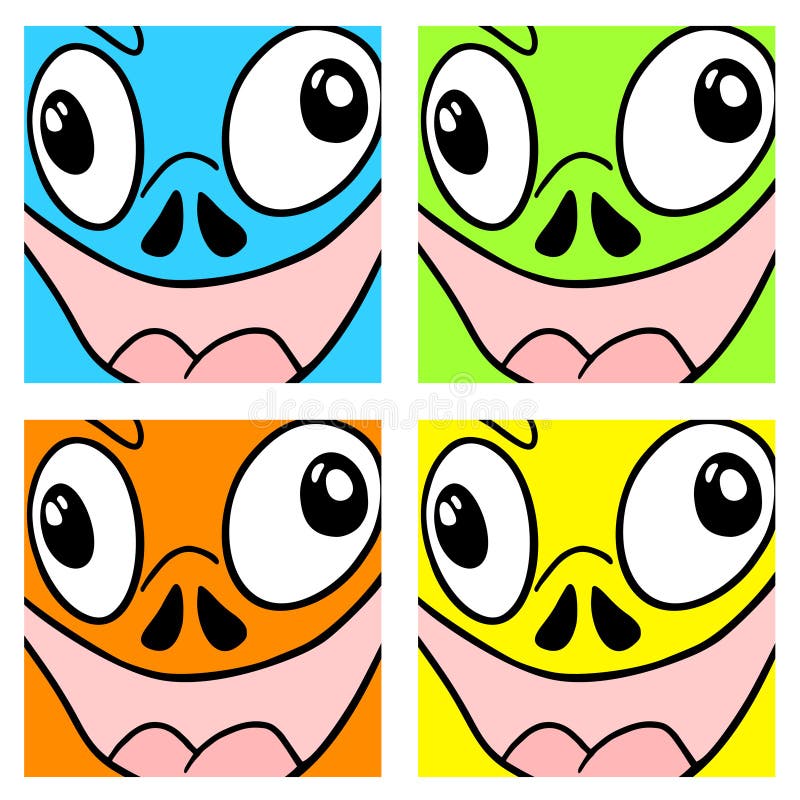 Funny color faces stock vector. Illustration of comedy - 62107050