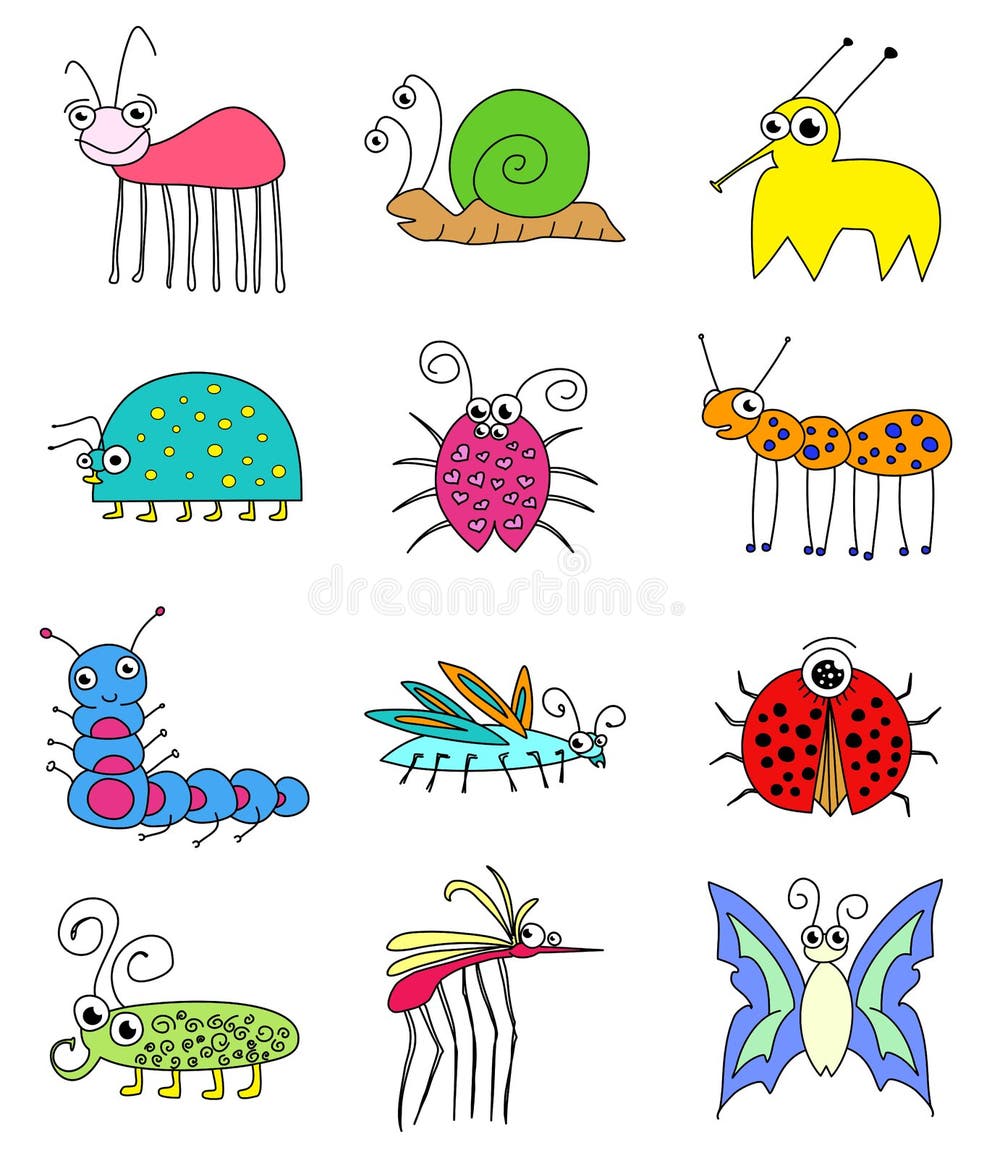 Funny Colored Insects Bugs Stock Illustrations – 74 Funny Colored ...