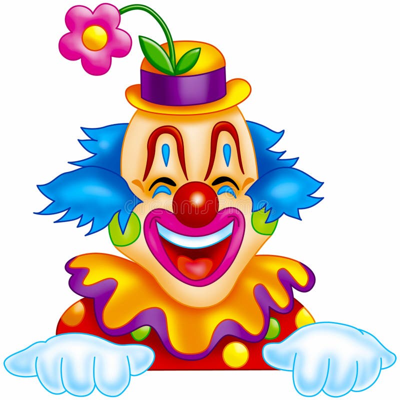 Colorful Clown Element on White Background Stock Illustration ...