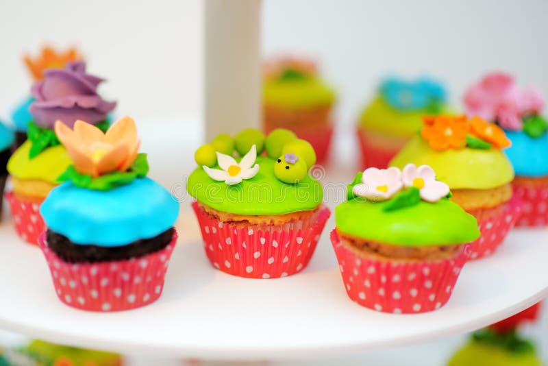 Bright colorful cupcakes stock image. Image of elegant - 52318371