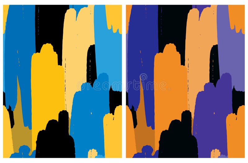 Funny Colorful Geometric Irregular Seamless Vector Patterns. Stock ...