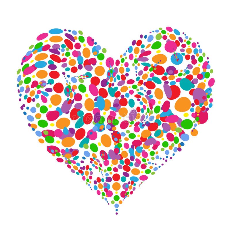 Funny Colorful Heart Shape Design Stock Vector - Illustration of card ...
