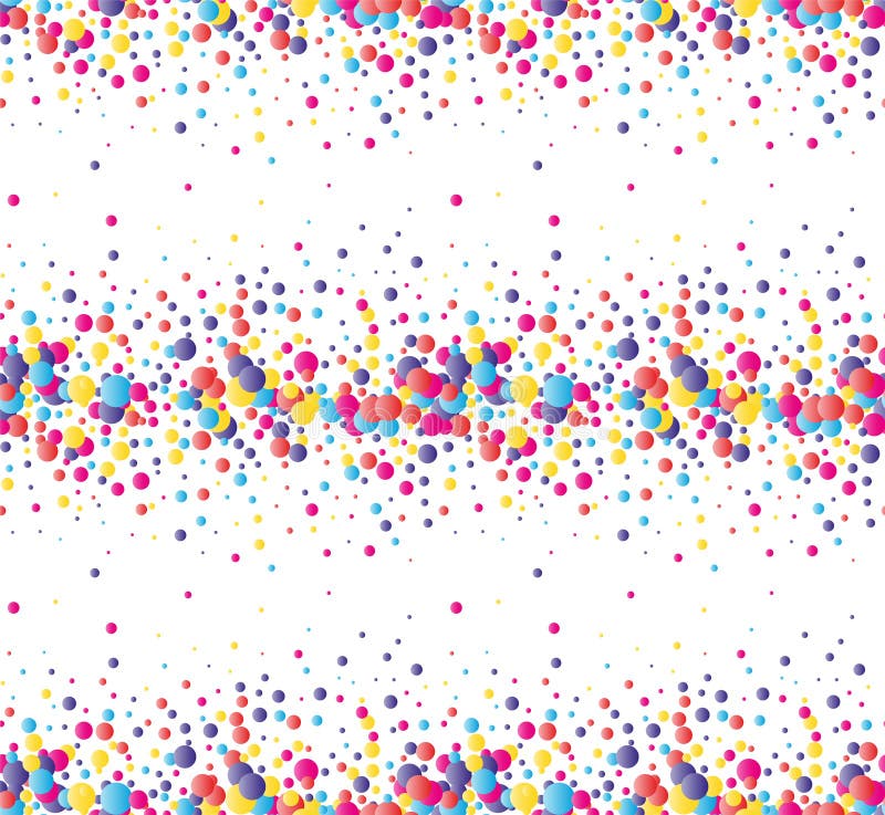 Funny Colorful Seamless Pattern with Confetti. Vector Decorative ...