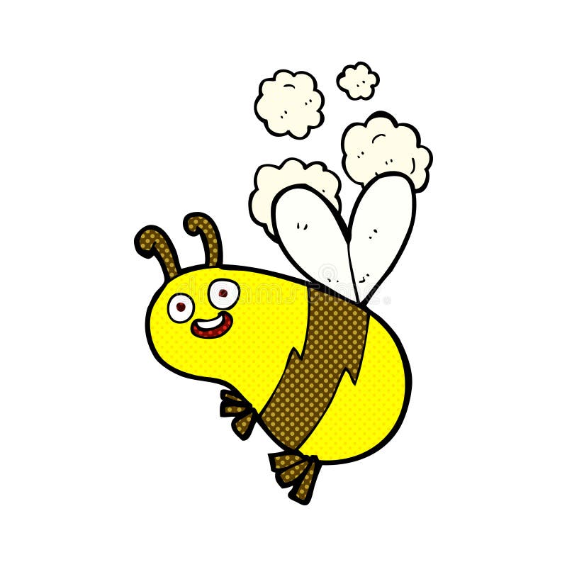 Funny comic cartoon bee stock illustration. Illustration of book - 51586644