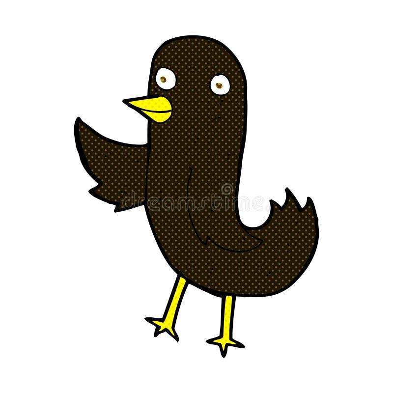 Funny comic cartoon bird stock illustration. Illustration of comic ...