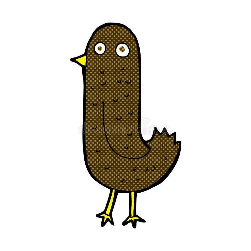 Funny comic cartoon bird stock illustration. Illustration of cartoon ...