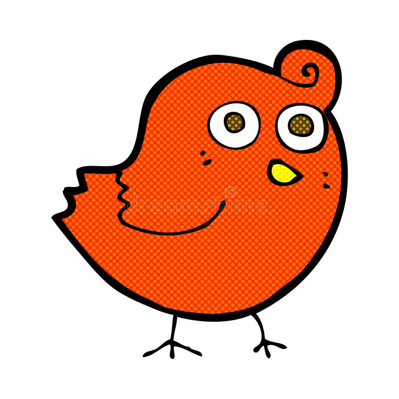 Funny comic cartoon bird stock illustration. Illustration of retro ...