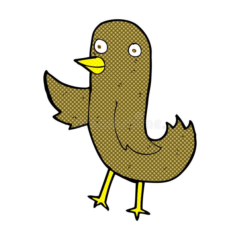 Funny comic cartoon bird stock illustration. Illustration of drawn ...