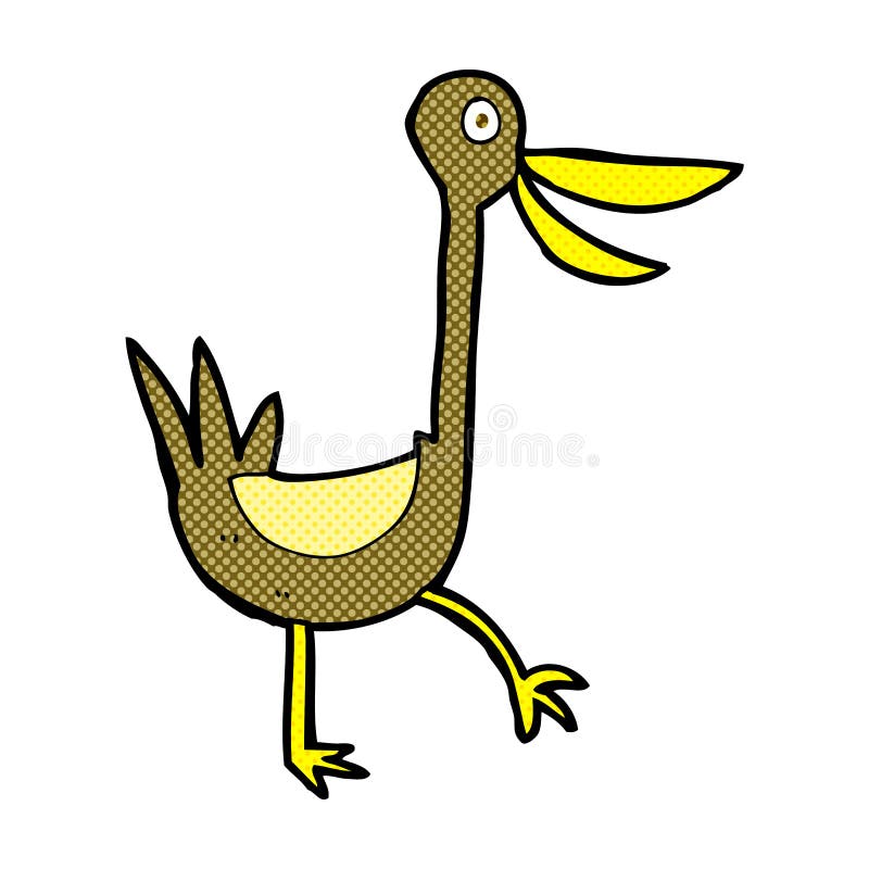 Funny comic cartoon duck stock illustration. Illustration of silly ...